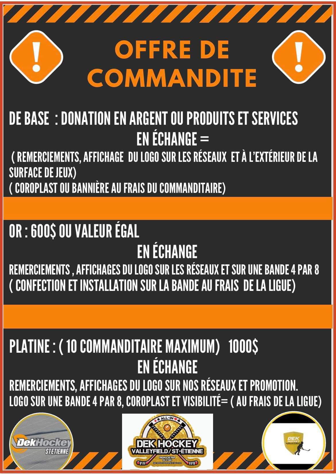 Commanditaire – Dek Hockey Valleyfield